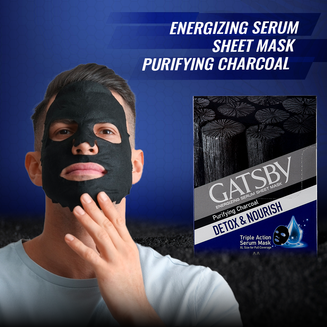 Buy Gatsby Energising Serum Sheet Mask - Purifying Charcoal, 20g Online ...
